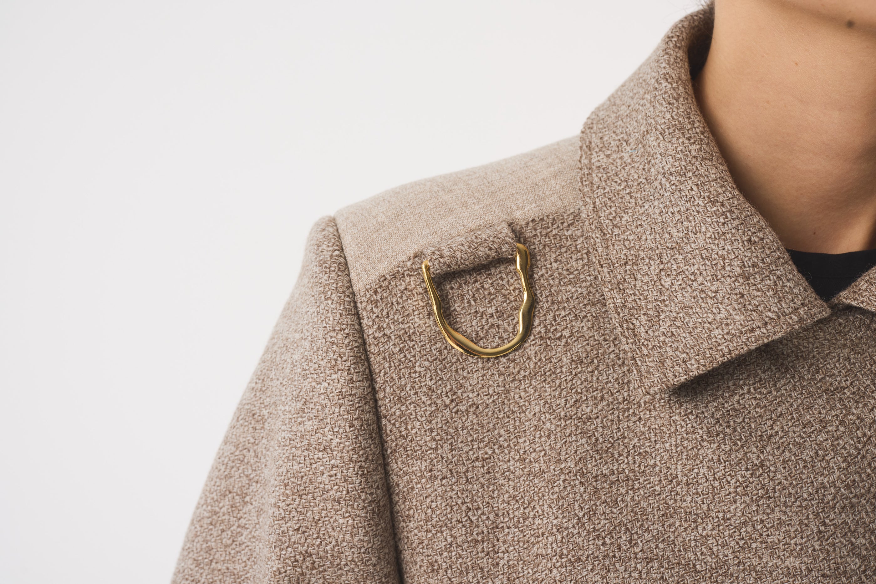 CHANAH BROWN UNDYED WOOL TRENCH